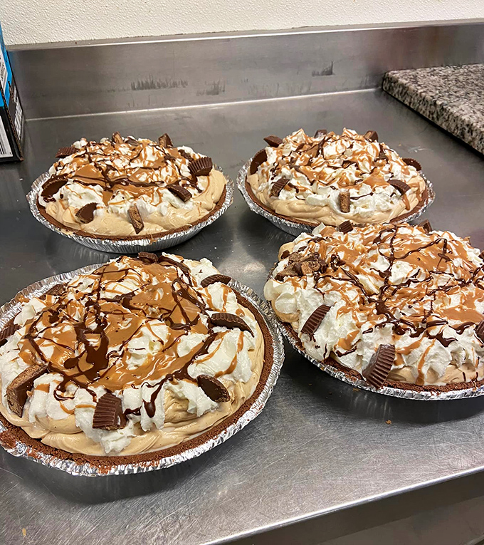 Peanut butter pies that make you question why you'd ever waste calories on lesser desserts. These beauties could make a grown adult cry tears of joy.
