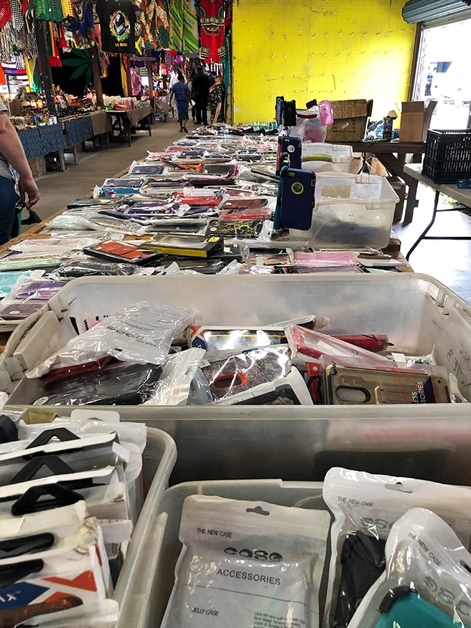 Phone case paradise stretches as far as the eye can see&mdash;proof that even in our high-tech world, flea market economics still rule. 