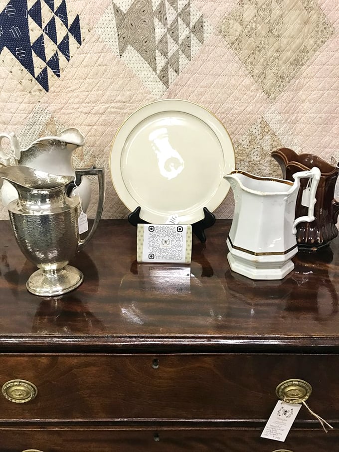 Silver pitchers and porcelain creamers stand at attention like elegant soldiers from dining rooms of yesteryear.