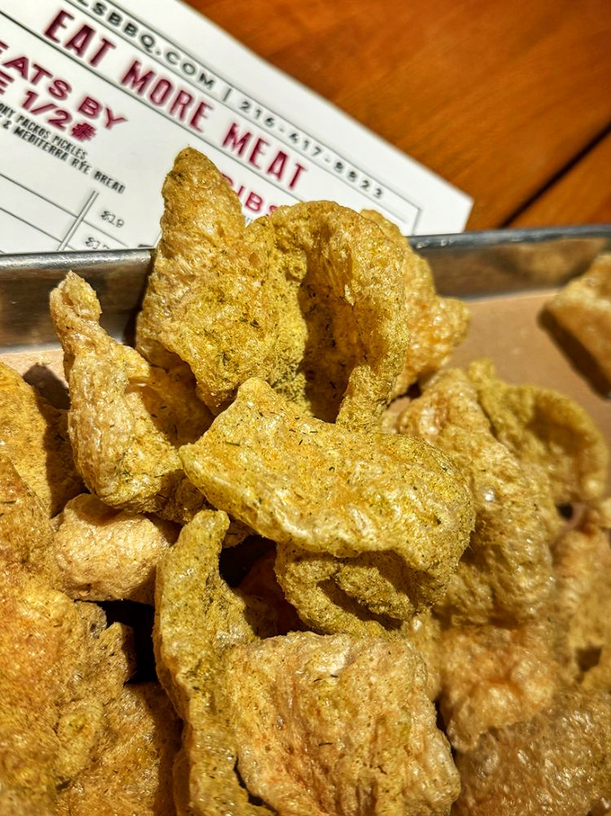 Cracklins that shatter like delicious pork glass&mdash;the perfect crunchy counterpoint to all that tender, smoky meat.