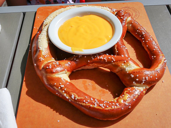 A soft pretzel with cheese sauce&mdash;proof that sometimes the simplest pleasures are the most satisfying. Bavarian meets Florida in the best way possible.