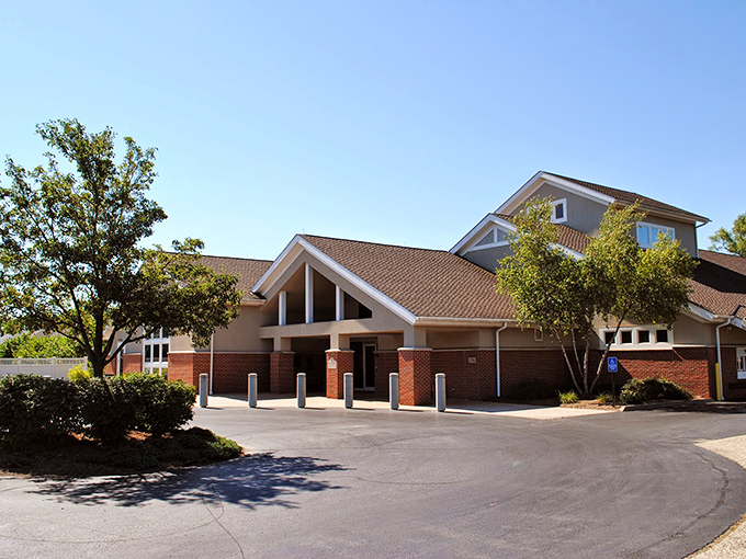 A modern public library serves as the community's intellectual heart, offering resources and gathering spaces for all.