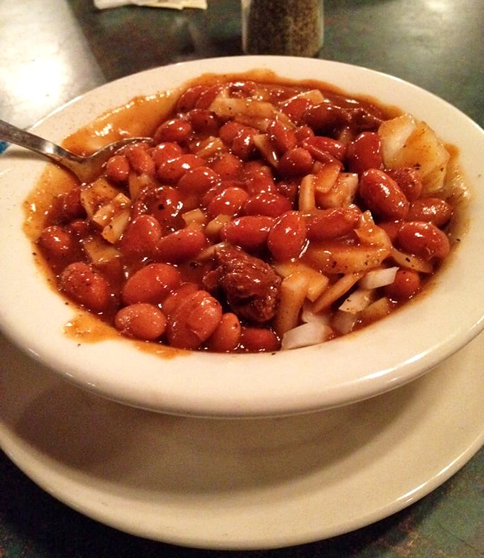 The famous chili bean soup&mdash;a hearty bowl of comfort where beans and onions swim happily in a rich, spiced broth that warms from the inside out.