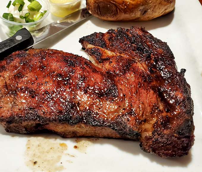 This rib-eye has the kind of char that makes you want to write poetry. The mashed potatoes aren't just a side&mdash;they're a pillow for flavor.