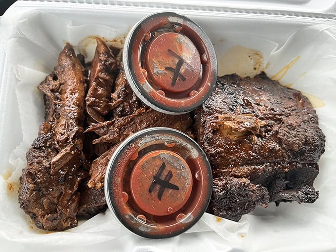 These ribs aren't just smoked; they're pampered with patience and expertise until they reach that magical point between tender and substantial.