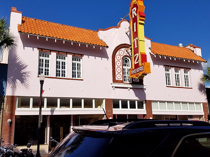 The historic Ritz Theatre's iconic sign has been lighting up downtown since the 1920s, proving some entertainment doesn't need a smartphone app.