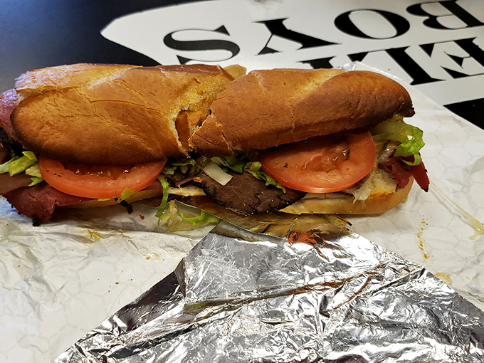 The roast beef sandwich: where thinly sliced heaven meets garden-fresh veggies in a handheld masterpiece that puts desk lunches everywhere to shame.