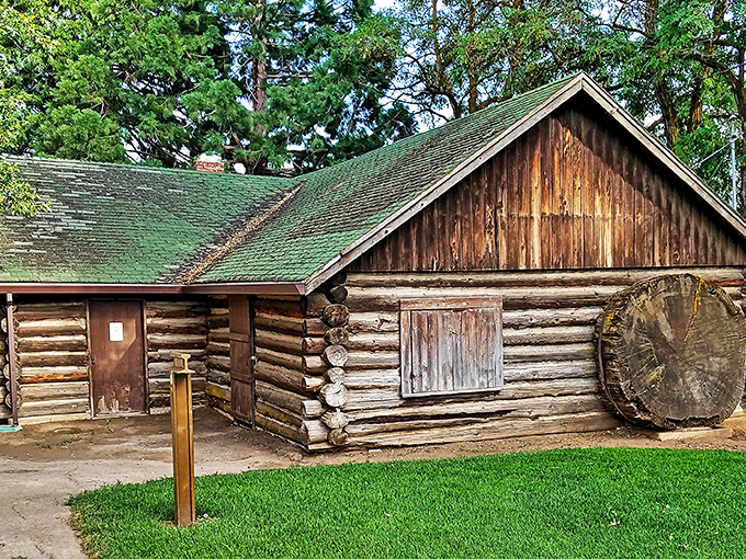 Roop's Fort log cabin whispers tales of frontier life, when "open concept living" meant one room for everything and everyone.