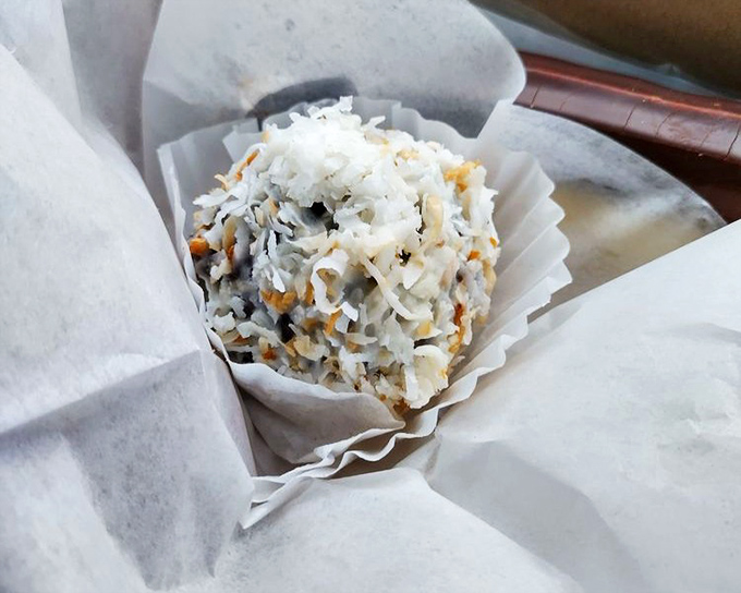 This coconut-dusted rum ball isn't just dessert&mdash;it's a portable party wrapped in paper, ready to brighten even the gloomiest Monday.