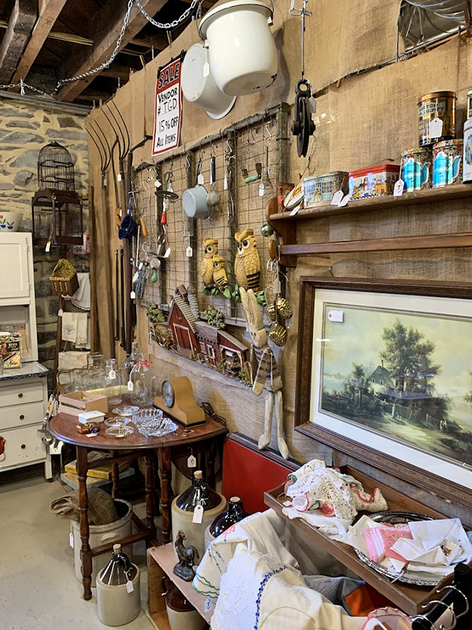 Rustic charm meets "I swear this will look great in our house" in perfectly cluttered harmony.