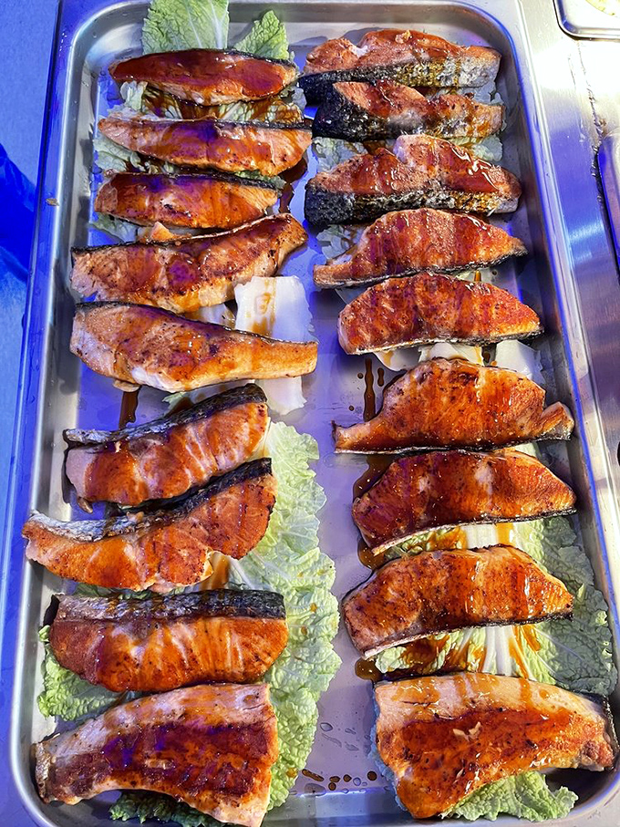 Perfectly grilled salmon fillets that would make any seafood lover weak in the knees with pure joy.