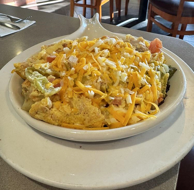 Cheese doesn't melt—it surrenders completely to this skillet. The avocado slices are just showing off at this point.