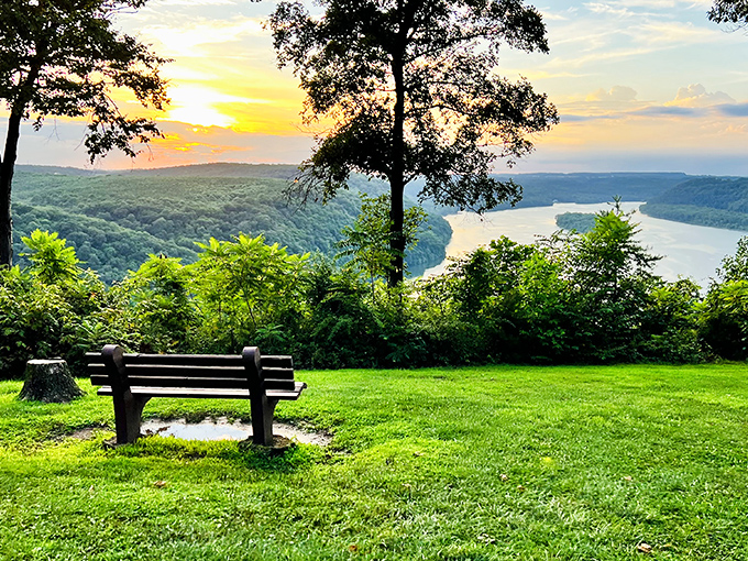 Strategic benches invite contemplation while framing the Susquehanna's island-dotted expanse like a living landscape painting masterpiece.