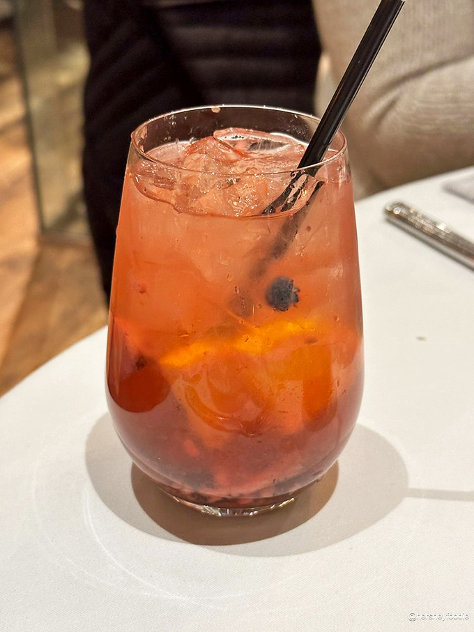 The sangria arrives like liquid sunset in a glass &ndash; fruit-forward, refreshing, and dangerously easy to enjoy on a Pennsylvania evening.