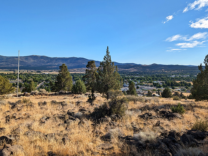From this hillside perch, Susanville unfolds like a diorama, nestled between mountain ranges that change colors with each passing hour.
