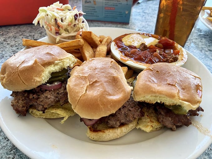 Sliders that prove good things come in small packages. These mini-burgers are like the Beatles of lunch—compact but revolutionary.
