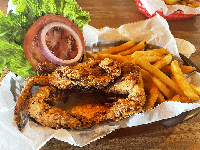 This soft shell crab has been given the royal treatment&mdash;fried to crispy perfection while maintaining that sweet, delicate meat inside.