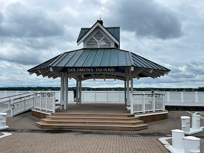 The Solomons Island Gazebo stands as a perfect spot for sunset watching, proposal making, or simply appreciating that you're not stuck in city traffic.