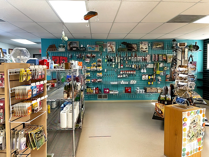 The park store: Where forgotten sunscreen and emergency s'mores supplies meet fishing lures and the last ice for fifty miles.