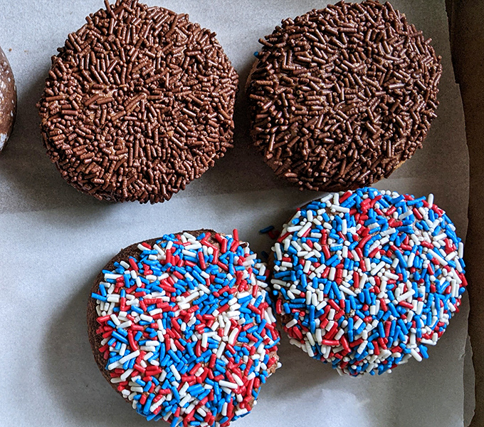 Patriotic sprinkles on chocolate frosting &ndash; because nothing says America quite like excessive sugar decoration.