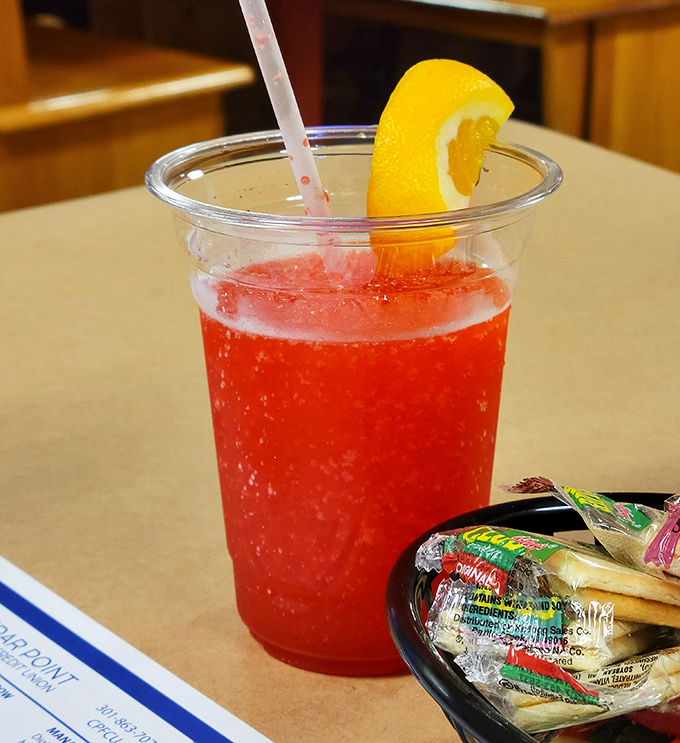 A strawberry lemonade that's the perfect sweet-tart counterpoint to all that savory seafood &ndash; Maryland's version of palate cleansing.