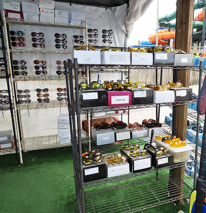 Future's so bright, you need these shades! Every style imaginable waits for its moment in the sun at this booth dedicated to protecting eyes in style.