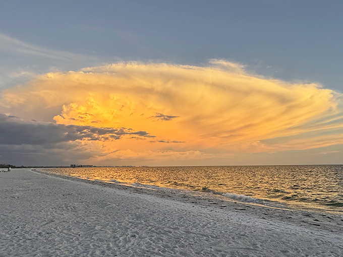 Nature's light show requires no special effects &ndash; just the setting sun painting the sky in impossible shades of gold that no filter could improve.