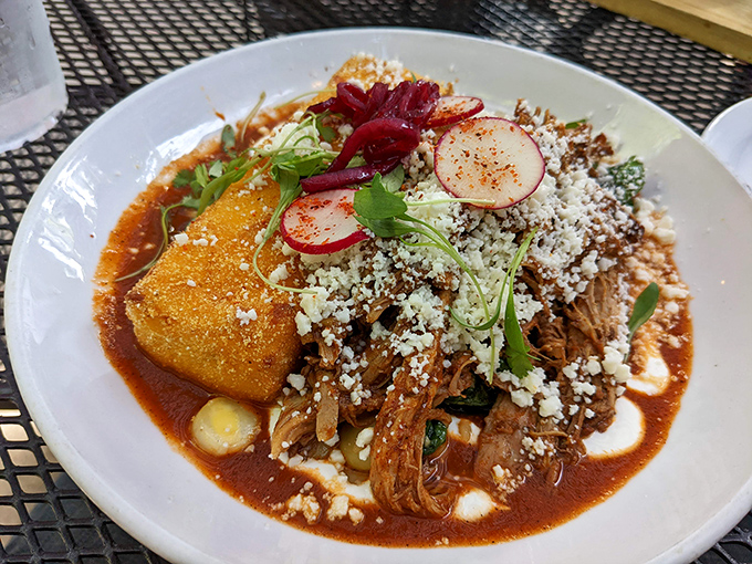 Another tamale masterpiece that makes you wonder why you ever settled for lesser versions. The radish garnish adds that perfect visual pop.