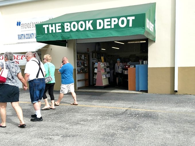 "The Book Depot" beckons bibliophiles with promises of literary treasures, where snowbirds flock to find their next beach read.