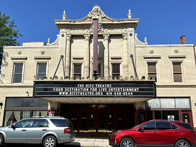 The Ritz Theatre's fa&ccedil;ade isn't just preserved &ndash; it's celebrated, a reminder that entertainment doesn't require streaming subscriptions when you have community showplaces.