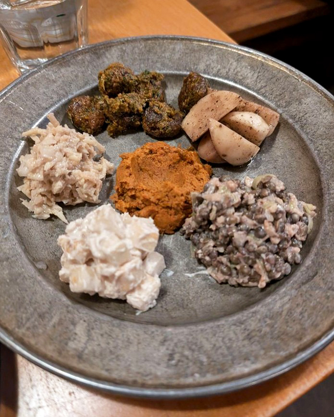 A tasting plate that's like Eastern Europe's greatest hits album&mdash;each bite offering a different note in this symphony of pickled, fermented, and smoked delights.