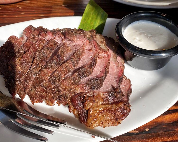 Tri-tip that's been kissed by smoke and seasoned by angels. The accompanying sauce isn't necessary, but it's like putting diamonds on a supermodel&mdash;why not?