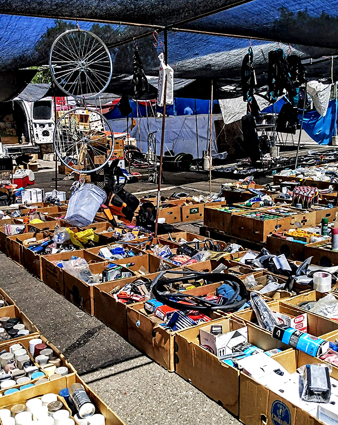 The ultimate DIY treasure hunt. Somewhere in these boxes is exactly the part you've been searching three hardware stores to find.