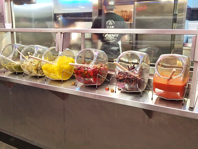 The topping station&mdash;where personalization happens. Like choosing accessories for the perfect outfit, but deliciously edible.
