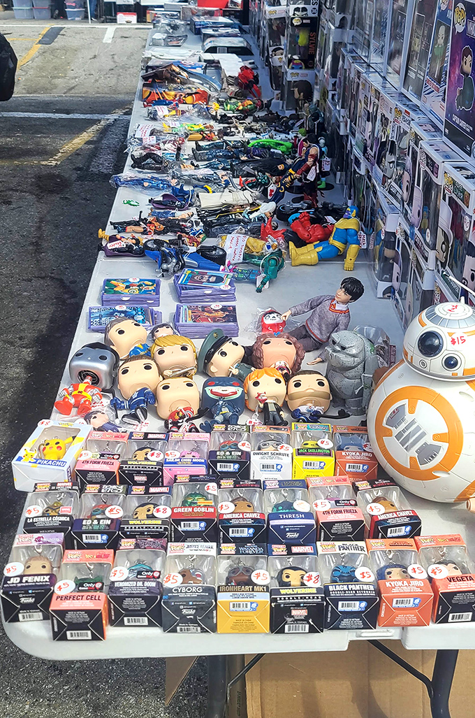 Pop culture paradise for collectors young and old. Star Wars meets Marvel in this nostalgic wonderland of figurines.