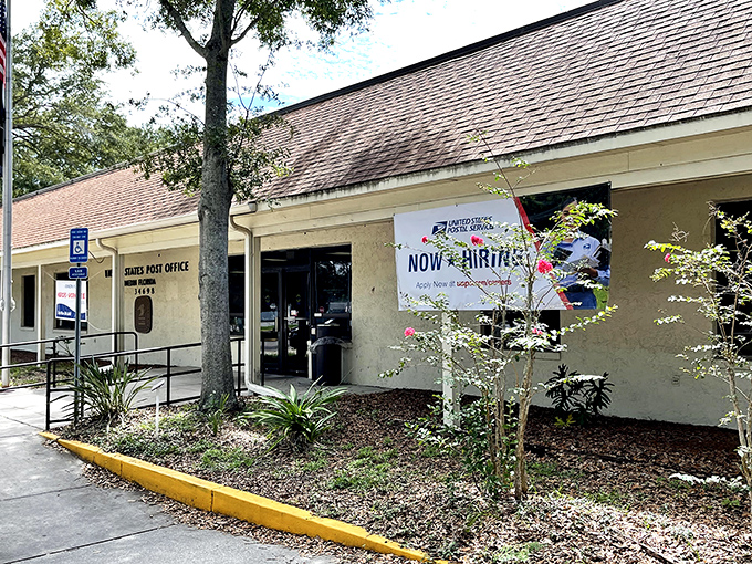 Even the post office looks vacation-ready in Dunedin. Mailing those "wish you were here" postcards has never felt more appropriate.