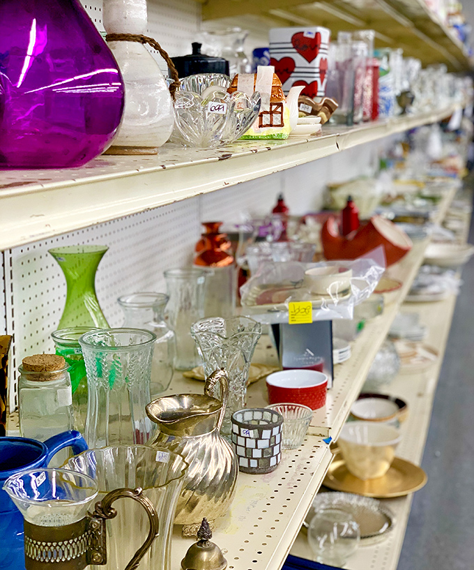 Glassware that tells stories of dinner parties past. These vessels await new tables, new conversations, and new memories to be poured into them.