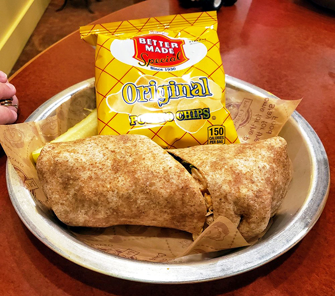 A wrap that makes vegetables exciting again. Even confirmed carnivores might be tempted to cross the aisle for this beauty.