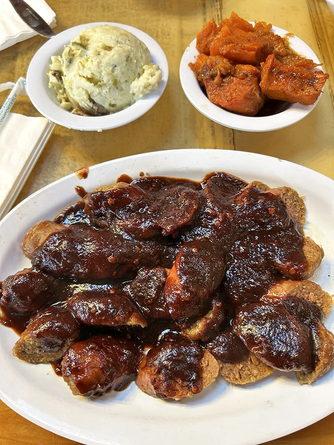 These sides aren't afterthoughts&mdash;they're co-stars. Mashed potatoes that could make a Frenchman weep and yams sweet enough to be dessert.