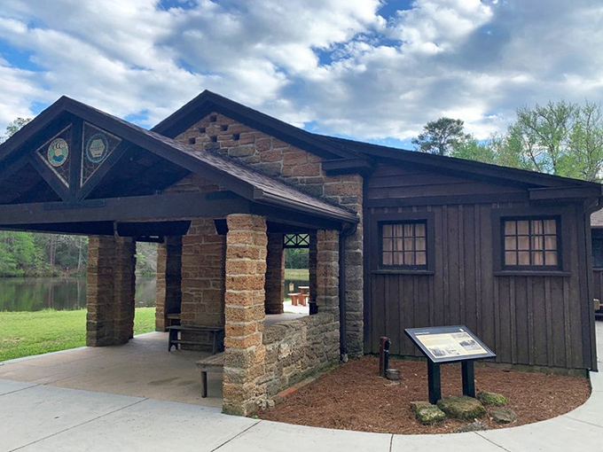 The visitor center blends stone and timber with such architectural grace, it makes modern buildings look like they're trying too hard.