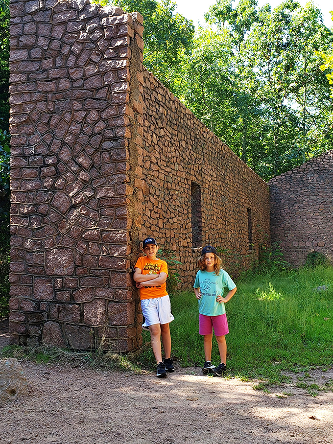 Young explorers discovering history firsthand. The stone ruins provide the perfect backdrop for creating memories that will outlast even these ancient rocks.