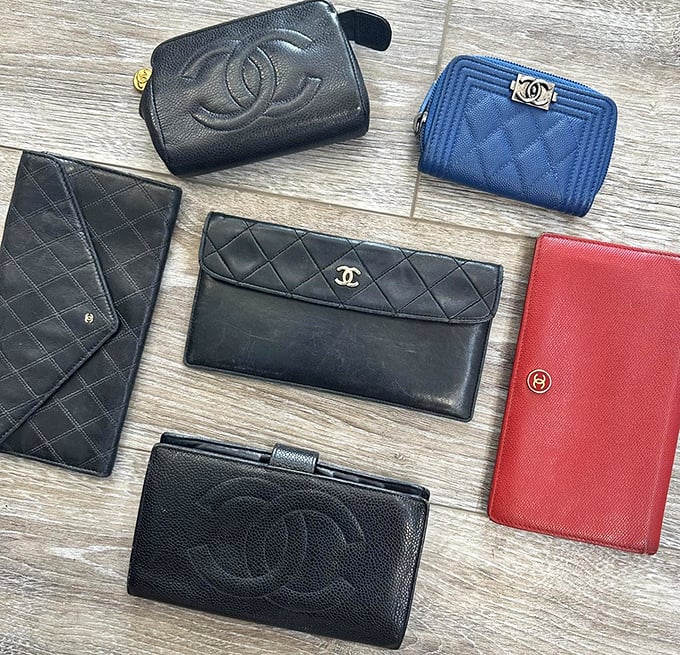Designer wallets lined up like loyal soldiers, ready to elevate any purse or pocket situation.