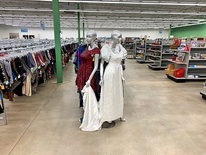 Mannequins showcase formal wear finds that prove special occasion outfits don't need special occasion prices&mdash;wedding and prom attire gets a second dance.