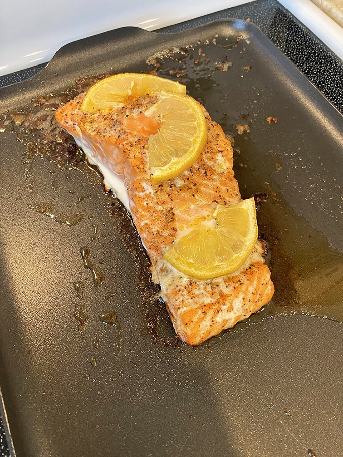 Simple perfection: wild salmon with citrus that needs no elaborate disguise&mdash;just pristine fish cooked with the respect it deserves.