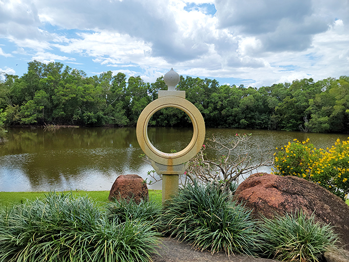 The Wisdom Ring sculpture proves that profound philosophy doesn't always need words, just graceful curves.