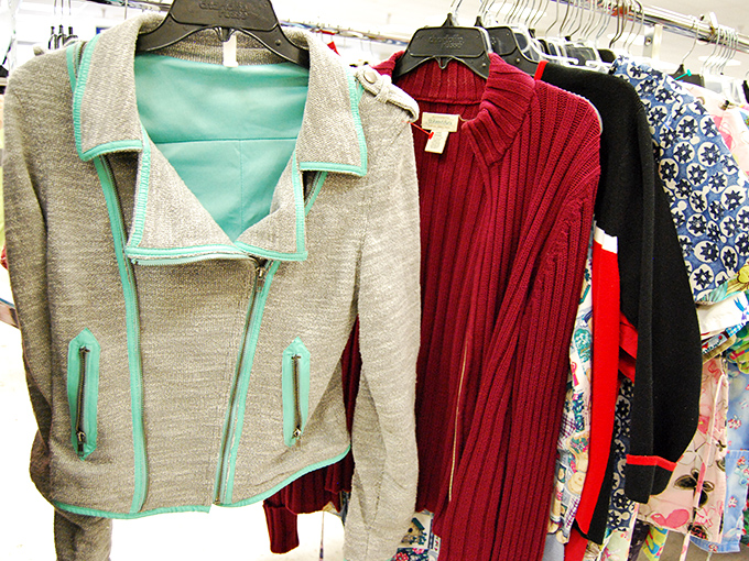 Fashion time travel in action. That mint-trimmed jacket and crimson sweater could complete your wardrobe's missing chapter.