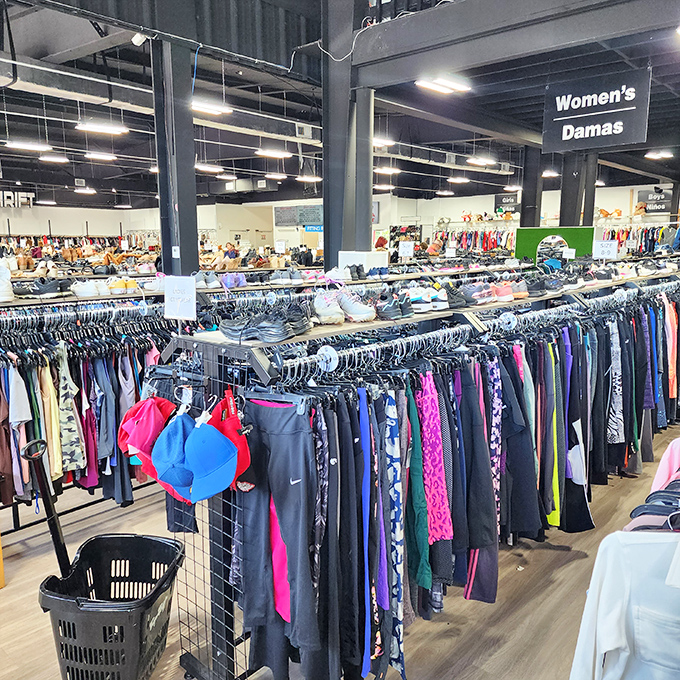 The women's clothing section stretches as far as the eye can see—a fashionista's playground where style meets sensibility.