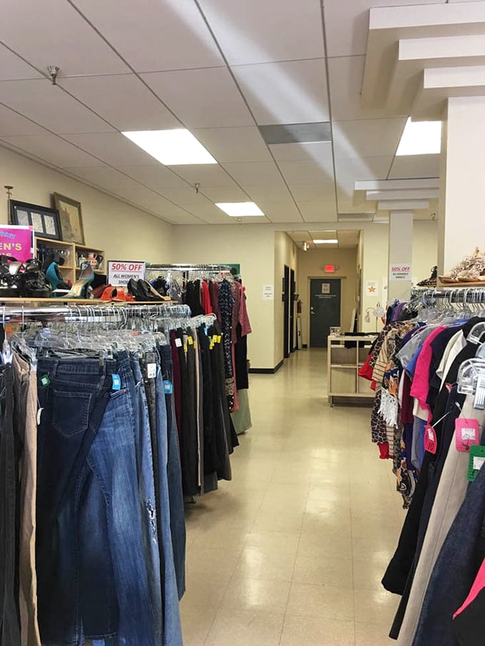 Jeans, the universal wardrobe staple, hang in neat rows&mdash;each pair with its own history, waiting to start a new chapter with you.