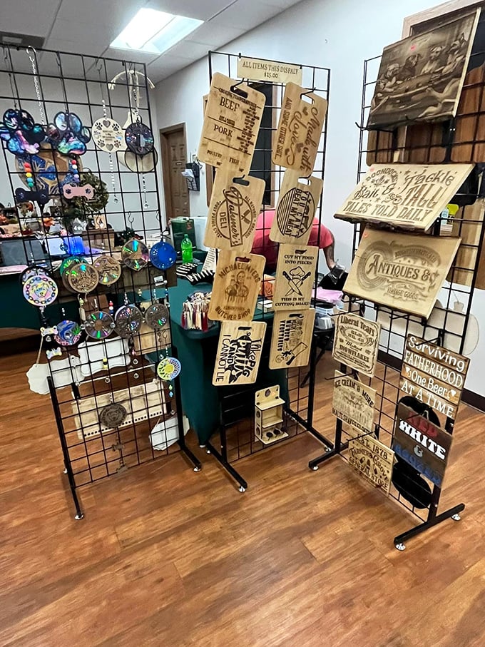 Rustic wisdom and kitchen humor on display. These wooden signs offer the perfect blend of farmhouse chic and dad jokes for your wall.