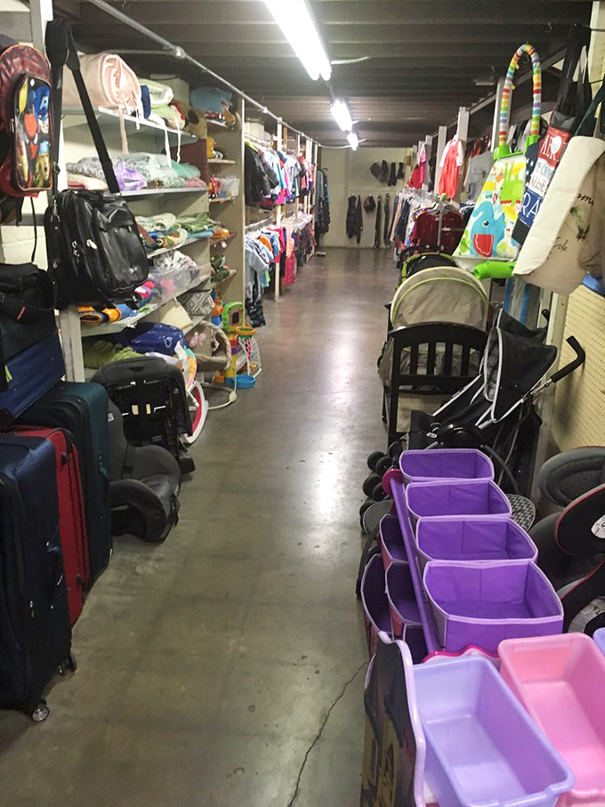 The children's section &ndash; a wonderland where strollers, toys, and tiny clothes await families who understand kids outgrow everything faster than California wildfire seasons.